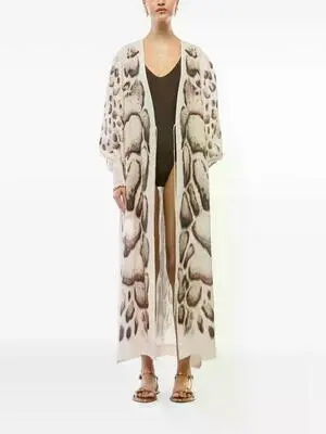 YUKIO Giraffe-print Puff Sleeve Robe