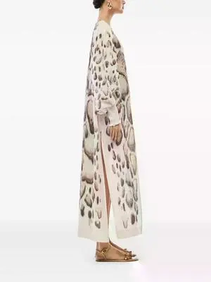 YUKIO Giraffe-print Puff Sleeve Robe