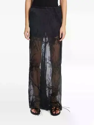 ANN DEMEULEMEESTER Embroidered Crepon Skirt