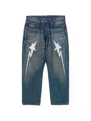 A BATHING APE Crystal-embellished Jeans
