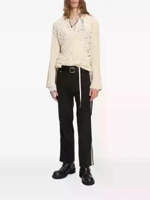 ANN DEMEULEMEESTER Cotton Twill Side Stripe Trousers