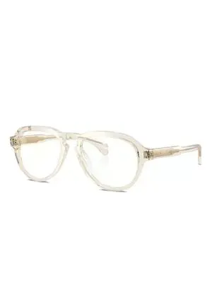 Moncler Transparent Acetate Geometric Frame Eyeglasses
