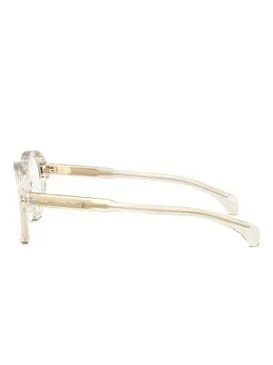 Moncler Transparent Acetate Geometric Frame Eyeglasses