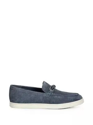 Guess Logo Plaque Suede Loafers