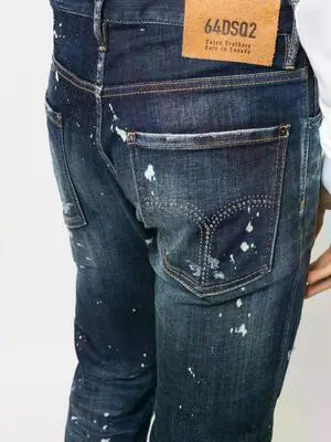 Dsquared2 Distressed Effect Straight Leg Jeans - Blue