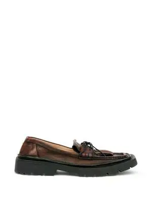 MAISON MARGIELA Fringed Leather Loafers - Brown