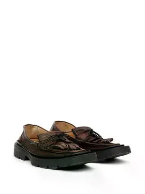 MAISON MARGIELA Fringed Leather Loafers - Brown