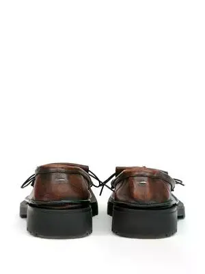 MAISON MARGIELA Fringed Leather Loafers - Brown