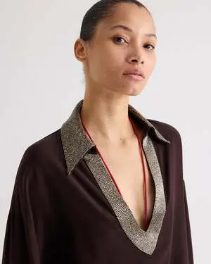 TWP C Top In Crepe Back Satin