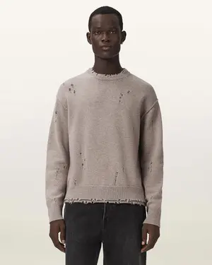ALLSAINTS Wolf Oversized Wool Blend Sweater - Brown