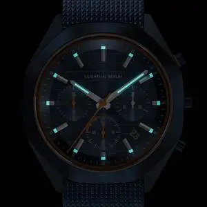 Lilienthal Berlin Octachrono Orange Stainless Steel Brushed
