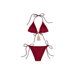 LUISADELMAR SWIMWEAR Sabina Bikini In Wine - Red