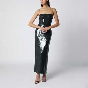 ROTATE BY BIRGER CHRISTENSEN Olive Black Sequined Maxi Dress