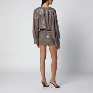 ROTATE BY BIRGER CHRISTENSEN Sequin Long-sleeve Mini Dress - Beige