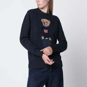 Polo Ralph Lauren Navy Polo Bear Sweater - Blue
