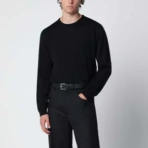 ROBERTO COLLINA Roberto Collina Merino Wool Crew-Neck Knit Sweater Black
