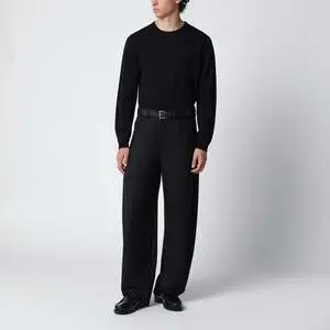 ROBERTO COLLINA Merino Wool Crew-neck Knit Sweater - Black
