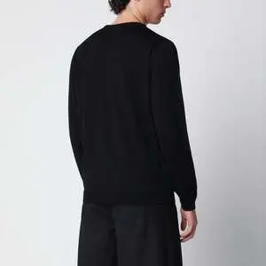 ROBERTO COLLINA Merino Wool Crew-neck Knit Sweater - Black