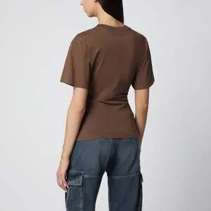 COURREGES Brick/black Cotton T-shirt With Logo