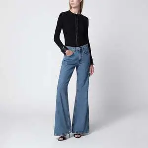 COURREGES Ribbed Viscose-blend Cardigan With Vinyl Trim
