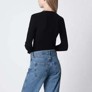 COURREGES Ribbed Viscose-blend Cardigan With Vinyl Trim