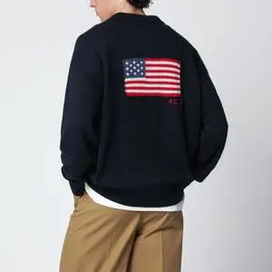 Polo Ralph Lauren Navy Polo Sweater With Flag Motif