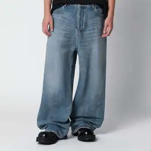 Balenciaga Baggy Jeans In Cotton Denim - Blue