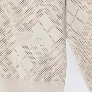 Burberry Openwork Cotton Cardigan In Light Beige