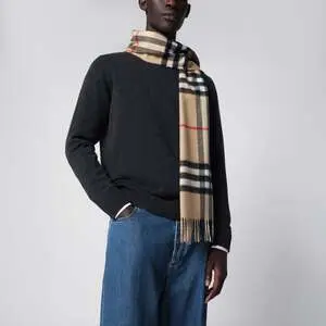 Burberry Cashmere Scarf With Check Motif