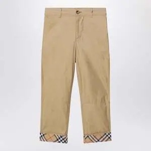 Burberry Cuffed Trousers With Check Motif