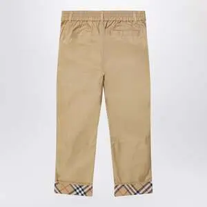 Burberry Cuffed Trousers With Check Motif