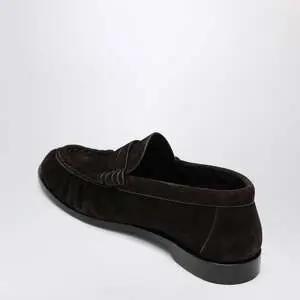 Saint Laurent Suede Loafer Moccasins - Brown