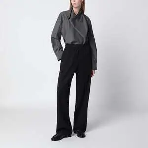 Bottega Veneta Mélange Lightweight Wool Canvas Blouse