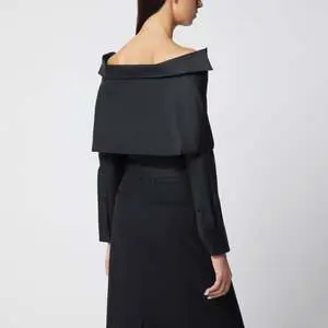 Balenciaga Off-shoulder Wrap Shirt