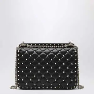 Valentino Garavani Medium Rockstud Spike Bag In Nappa Leather - Black