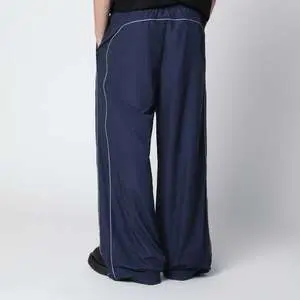 Balenciaga Bodies Track Pants In Dark Navy Poplin