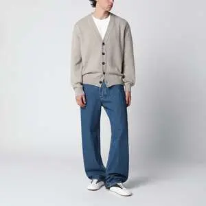 Bottega Veneta Greige Mélange Cashmere-blend Cardigan - Beige
