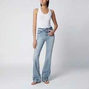 HAIKURE Flora High-waisted Flared Jeans - Light Blue