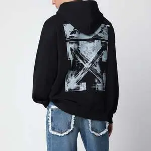 OFF-WHITE™ Cotton Hoodie With Arrow Graphic Print