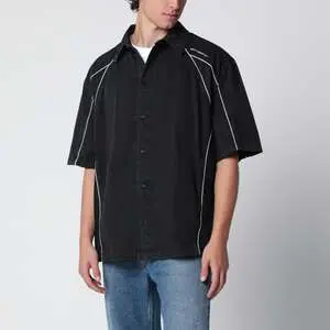 OFF-WHITE™ Off-white Owr Garment-dyed Gabardine Sporty Bowling Shirt - Black