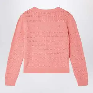 Bonpoint Mia Cardigan With Cherries And Musical Notes In Wool Blend