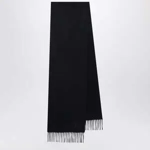 Max Mara Cashmere Stole With Monogram Embroidery - Black