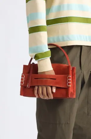 JW Anderson Small Loafer Suede Crossbody Bag - Rust 405