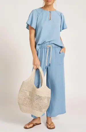 Matty M. Hayden Flutter Sleeve Top