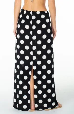 Roxy Iyla Polka Dot Drawstring Maxi Skirt
