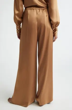 St. John Kate Side Slit Liquid Satin Pants