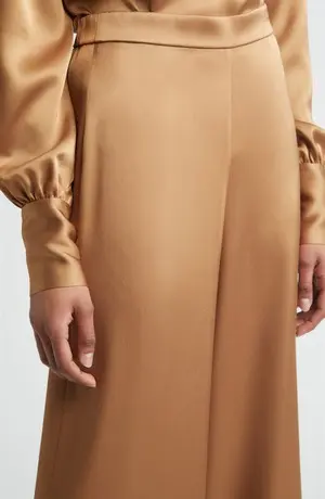 St. John Kate Side Slit Liquid Satin Pants