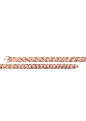 LASCANA Woven Leather Belt With Pin Buckle - Rose
