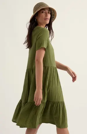 SEASALT CORNWALL Pebble Comb Organic Cotton Double Gauze Dress