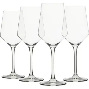 SUR LA TABLE KITCHEN ESSENTIALS Crystal 4-piece All-purpose Wine Glass Set With Modern Curve Silhouette